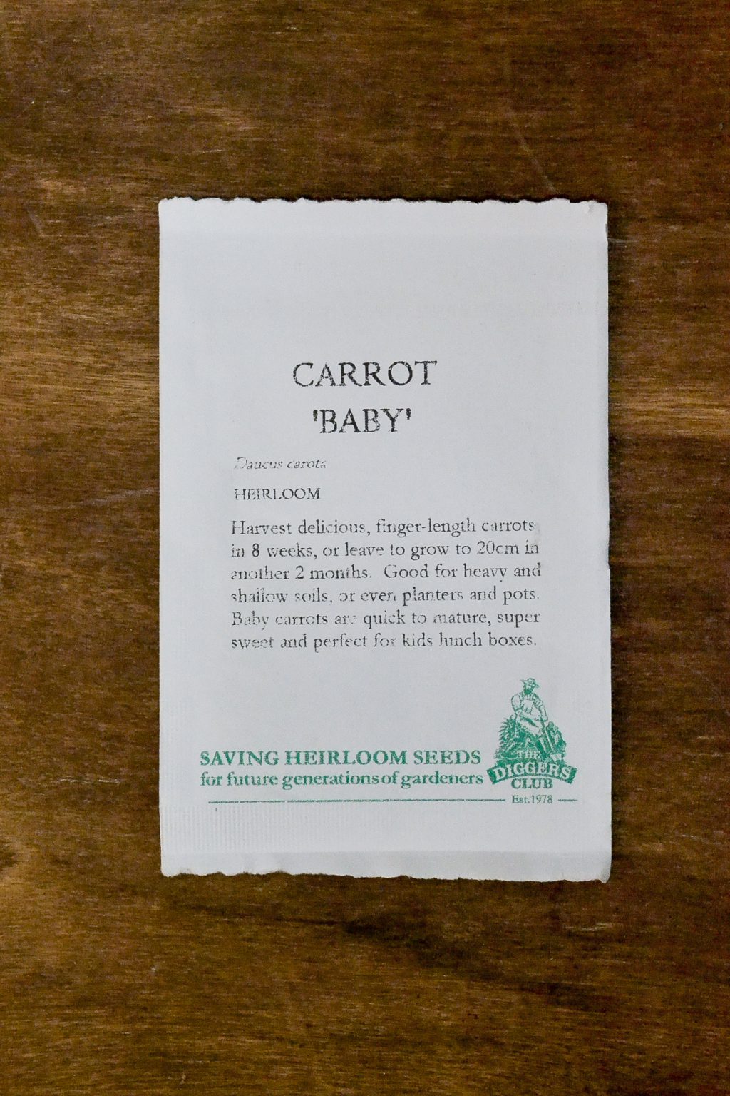 Carrot - Baby - Diggers Seeds - Guildford Garden Centre