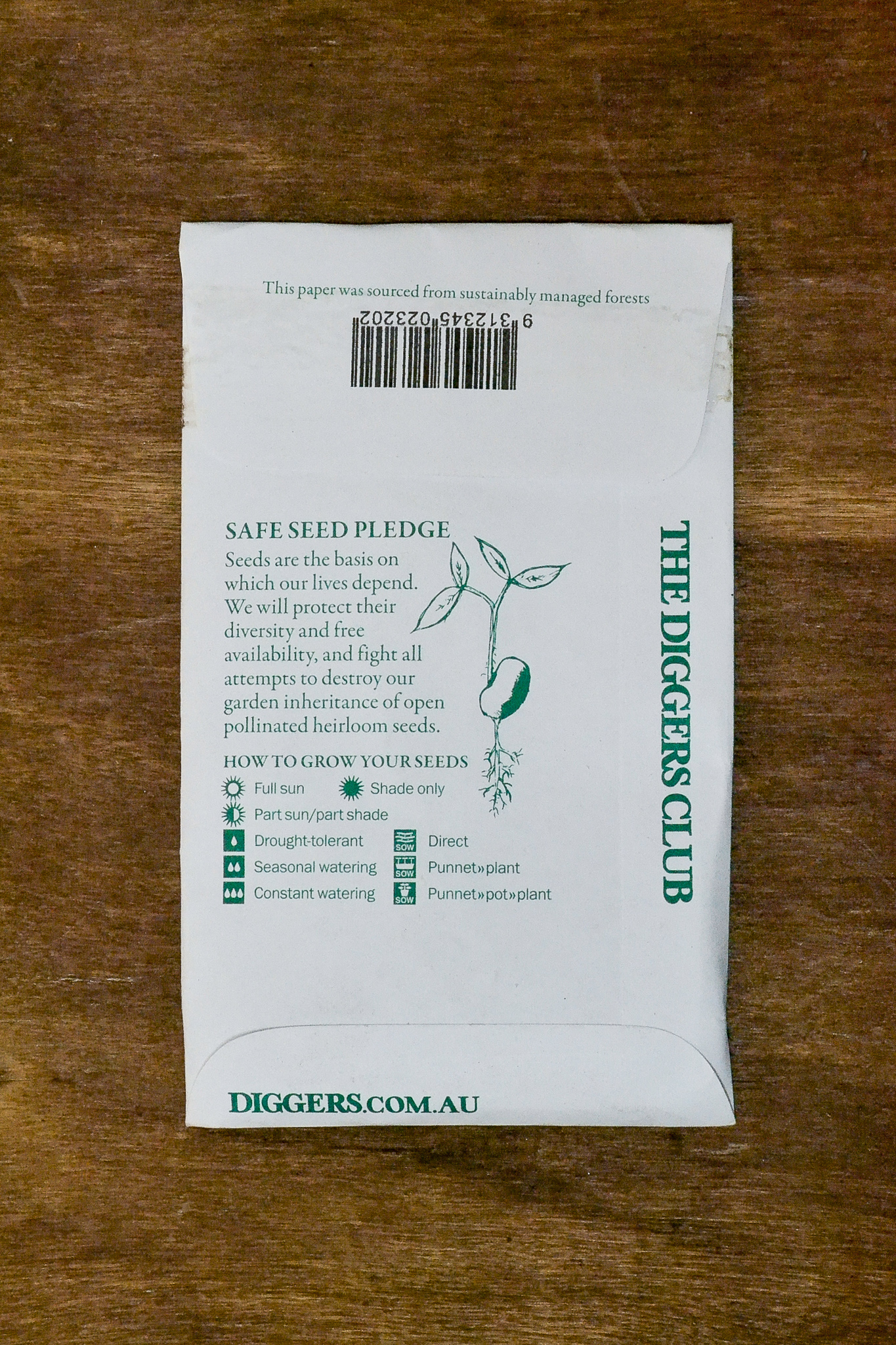 Pea - Purple Podded Dutch - Diggers Seeds - Guildford Garden Centre