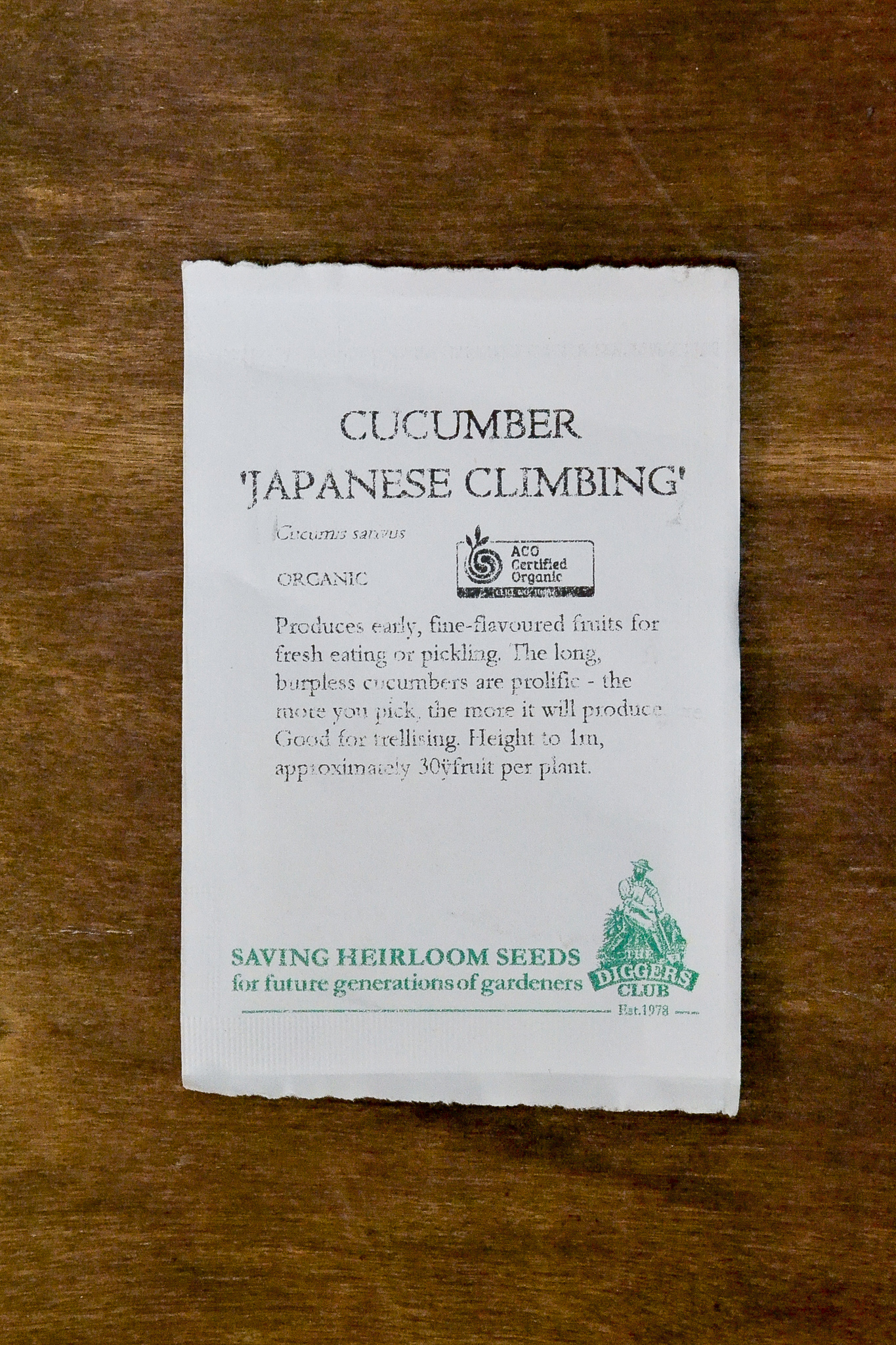 Cucumber - Japanese Climbing - Diggers Seeds - Guildford Garden Centre