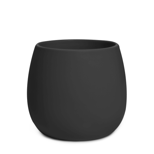 Pot - Egg Shape Matt Black - Ceramic - Guildford Garden Centre