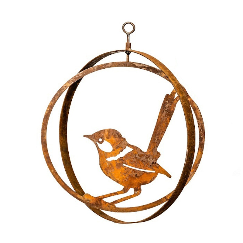Hanging Ornament - Bird Double Ring - Metal - Guildford Garden Centre