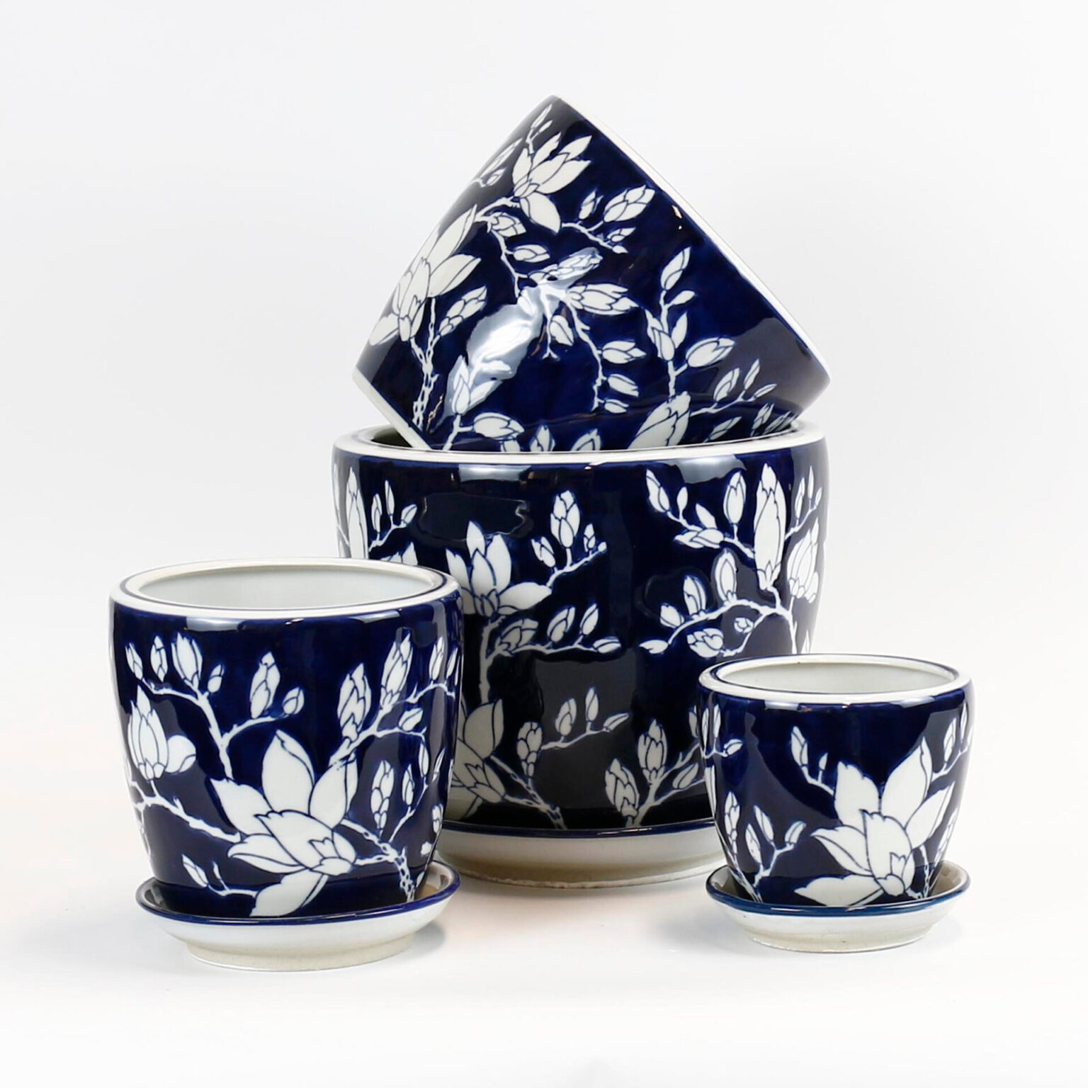 Pot- Magnolia - Ceramic - Guildford Garden Centre