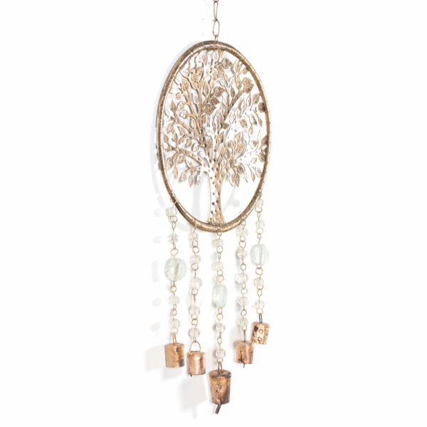 Hanging Chime - Tree Of Life w/Beads & Bells - Metal - Guildford Garden ...