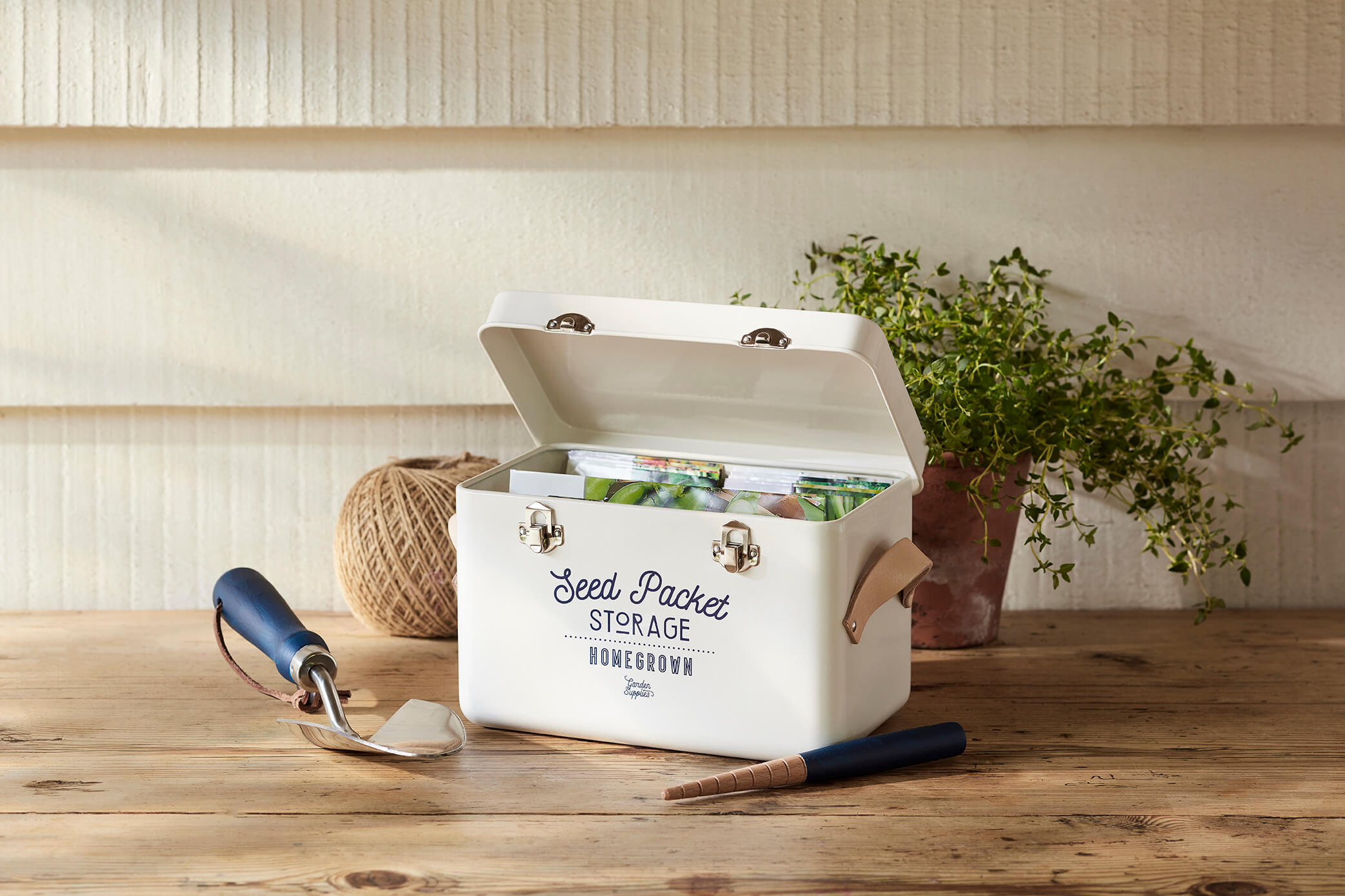 Seed Packet Storage Tin - Stone - Guildford Garden Centre