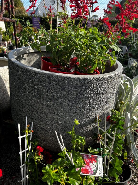 Pot - Odyssey Drum Grey Pebble - Lightweight - Guildford Garden Centre