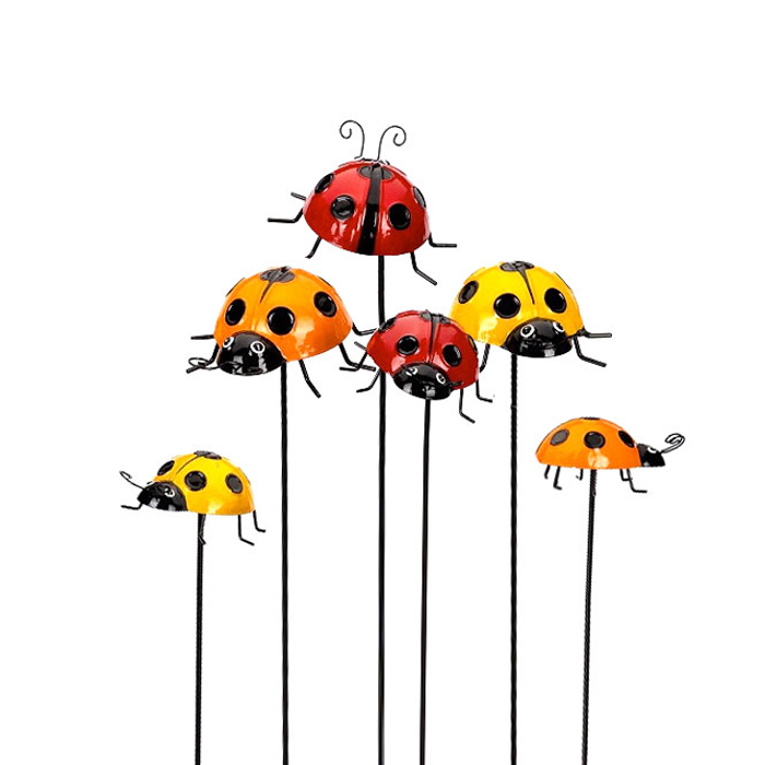 Ornament - Ladybug on Stick Small - Metal - Guildford Garden Centre