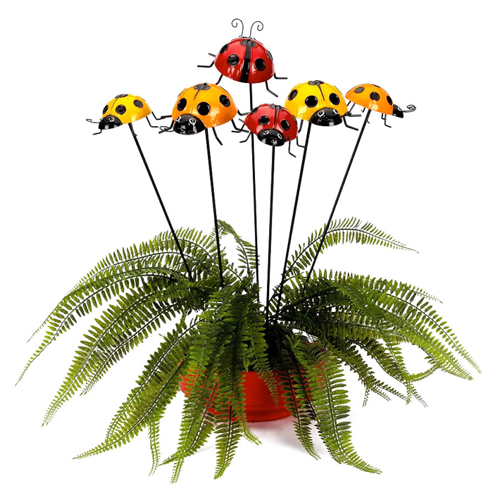 Ornament - Ladybug on Stick Small - Metal - Guildford Garden Centre