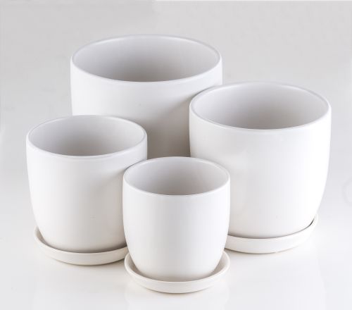 Pot - Tulip Shape White - Ceramic - Guildford Garden Centre