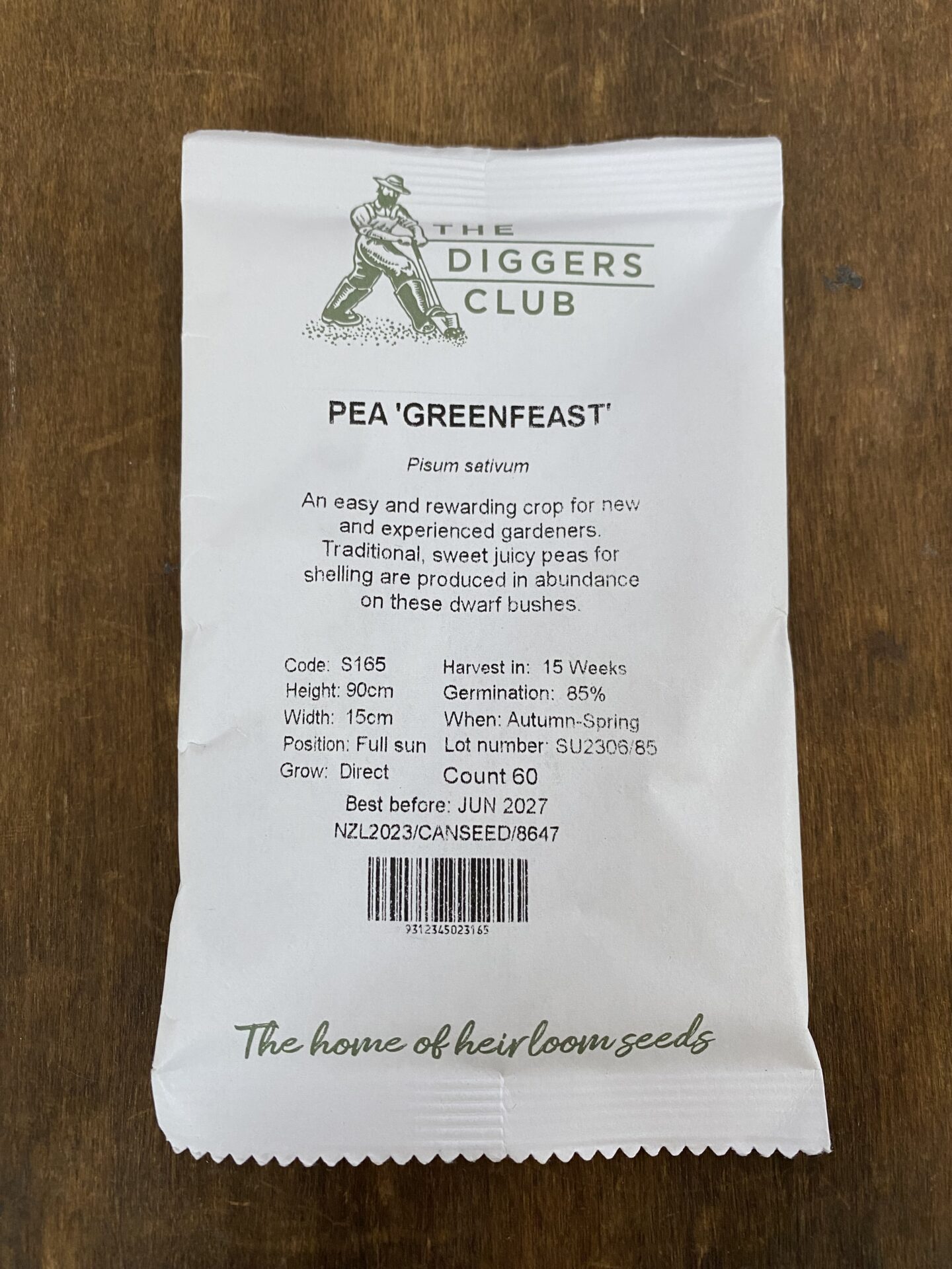 Pea - Greenfeast - Diggers Seeds - Guildford Garden Centre