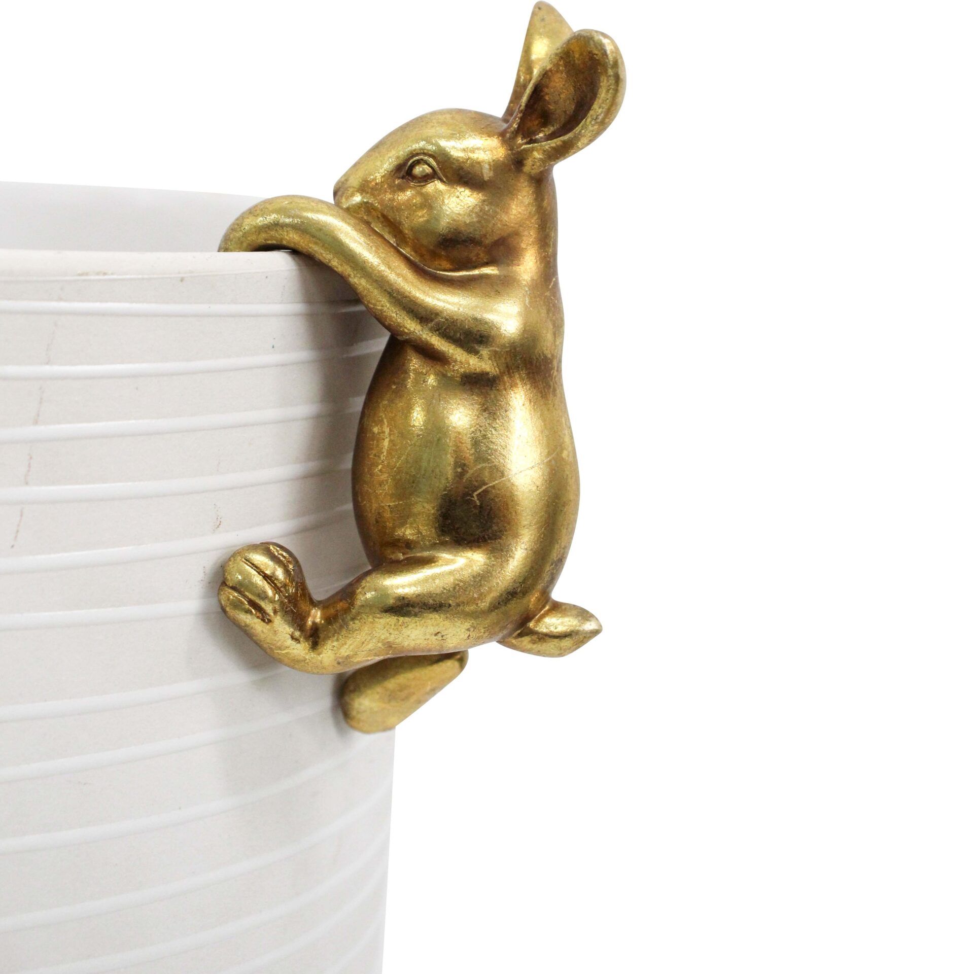 Pot Sitter - Golden Rabbit - Resin - Guildford Garden Centre